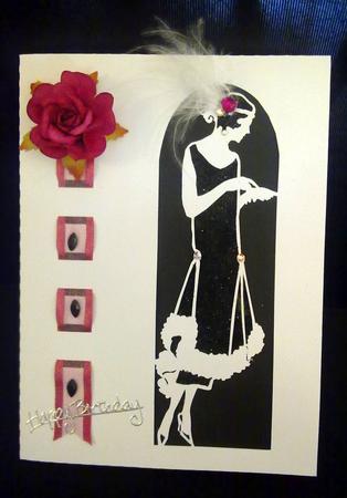 Art Deco Lady Card Template - CUP691689_1577 | Craftsuprint