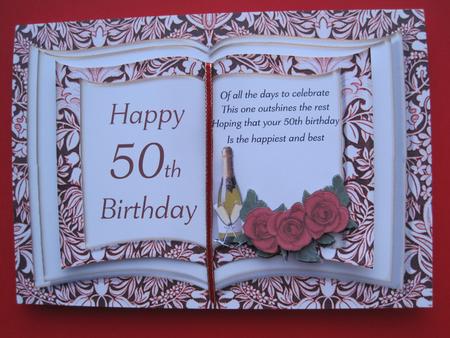 Book Card 50th Birthday - CUP173569_545 | Craftsuprint