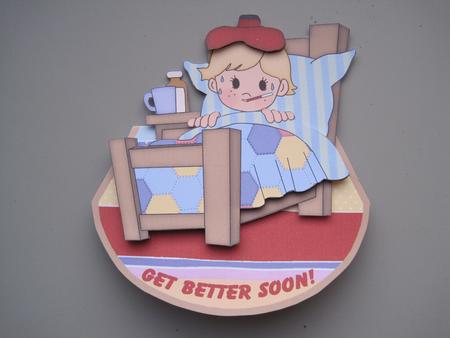 Little Boy Get Well Wobble Card - Photo by Margaret Bleazard