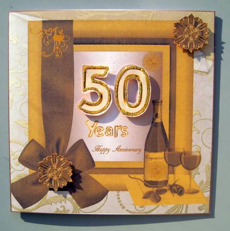 50th Square Anniversary Card - CUP311595_107 | Craftsuprint