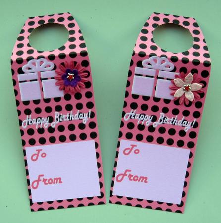 Happy Birthday Bottle Gift Tag Pink Female - CUP336611_14 | Craftsuprint