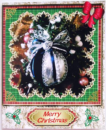 Blue Christmas Bauble Cut & Fold Card - Photo by Margaret Dittmann