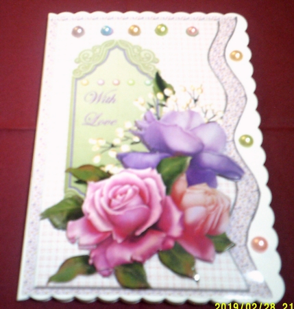 Wave Card Beautiful Roses & Pearls - CUP532099_936 | Craftsuprint