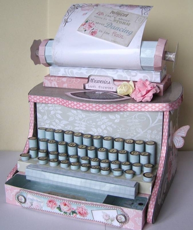 Vintage Typewriter Stationery Box Kit - Shabby Chic Rose - CUP769837 ...