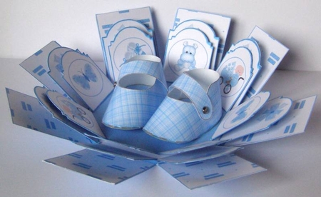 New baby boy exploding box card - CUP898205_20842 | Craftsuprint
