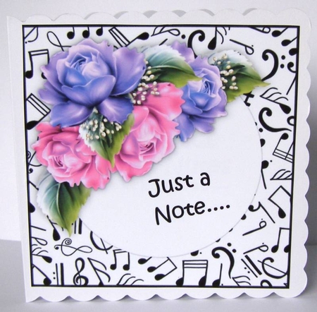 Just a Note Music & Roses Card Topper - Photo by Margaret McCartney