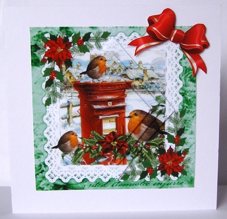 Lovely robins in the snow christmas scene diamond pyramids - CUP990507 ...