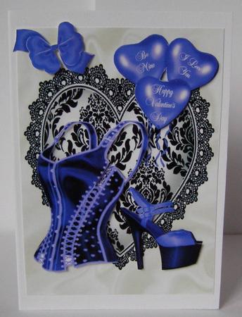 Gorgeous Purple Basque on Black Lace Heart - CUP169910_415 | Craftsuprint