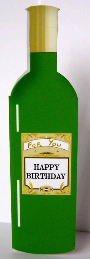 Wine Bottle Shaped Card - CUP181448_487 | Craftsuprint