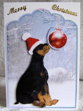 Rottweiler Puppy Christmas Card Front - CUP261934_1446 | Craftsuprint
