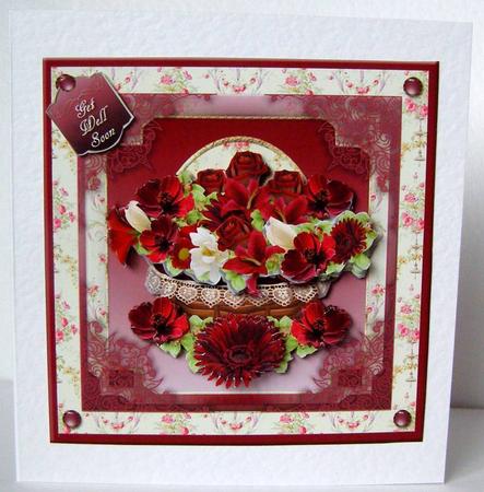 Basket of Red Flowers Card Front - CUP301606_1065 | Craftsuprint
