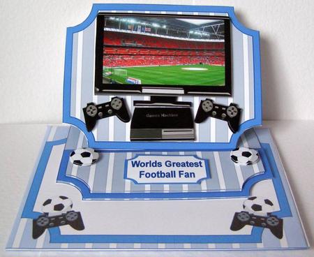 Birthday Football Decoupage Easel Card Kit - CUP307209_719 | Craftsuprint