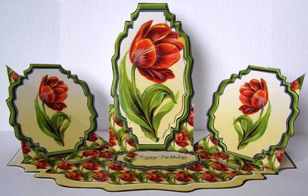 Triple Twist Easel Card - Red Tulip - CUP312689_66 | Craftsuprint