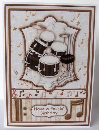 Drums in Sepia Card Front & Pyramage - CUP331646_68 | Craftsuprint