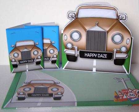 3D Rolls Royce Car Shaped Card with Decoupage - CUP333331_359 ...