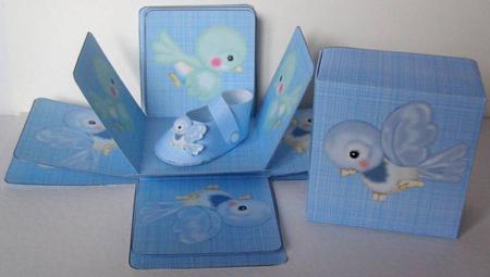 Baby Boy Exploding Box with Baby Shoe - CUP352349_452 | Craftsuprint