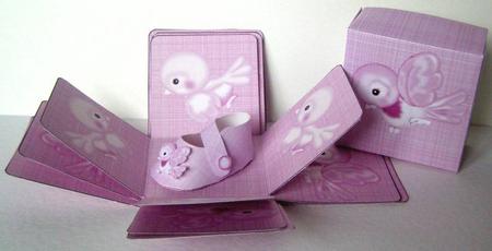 Baby Girl Exploding Box with Shoe - CUP352375_452 | Craftsuprint