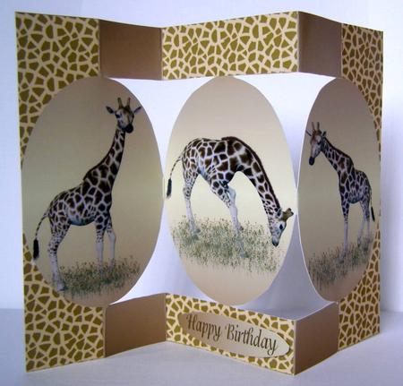 Giraffe Oval Pop Up Card - CUP105498_40 | Craftsuprint