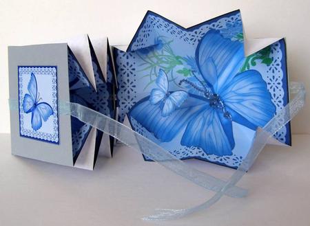 Exploding Card - Blue Butterfly with Gems - CUP399912_66 | Craftsuprint