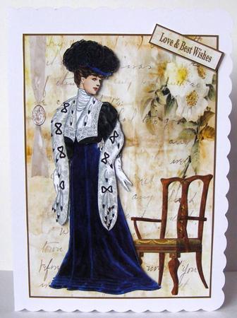 A4 Lady in Blue Decoupage Mini Kit - CUP515207_719 | Craftsuprint