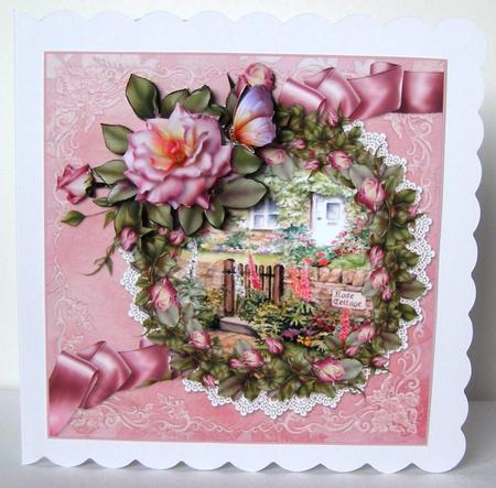 Rose Cottage in Rose Frame - CUP518017_1209 | Craftsuprint