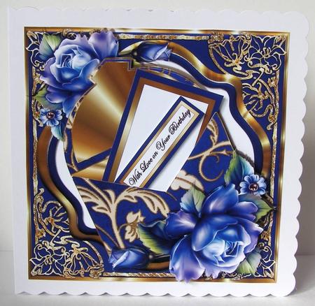 Open Envelope Card Front Mini Kit - Blue & Gold - CUP524951_1072 | Craftsuprint