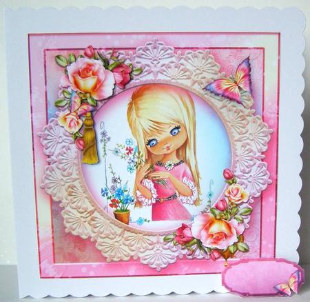 Rose Pretty Girl Card Front - CUP532684_1641 | Craftsuprint