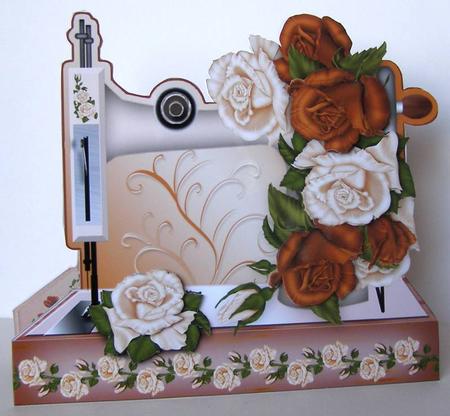 Sewing Machine with Bronze Roses Mini Kit - CUP550402_1648 | Craftsuprint