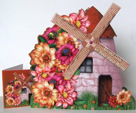 Dahlias Windmill Card Mini Kit - CUP556794_1648 | Craftsuprint