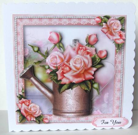 Pretty Pink Roses Vintage Watering Can - CUP556817_1763 | Craftsuprint