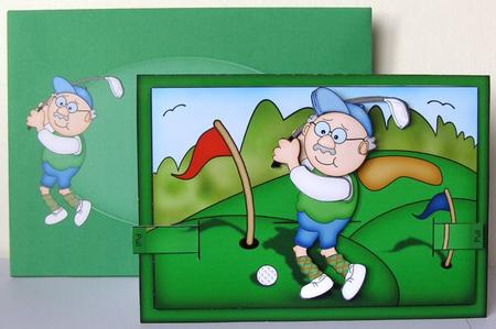 3D Golf Man Animated Moveable Decoupage Card Kit - CUP239108_359 ...