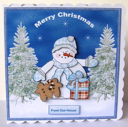 Snowman and Gingerbread Men Card - CUP577090_8 | Craftsuprint