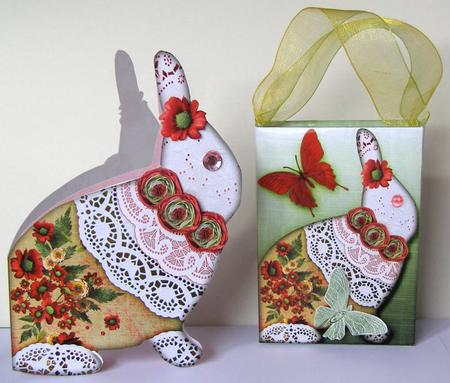Rabbit Shape Card with Bag Red - CUP608008_2166 | Craftsuprint