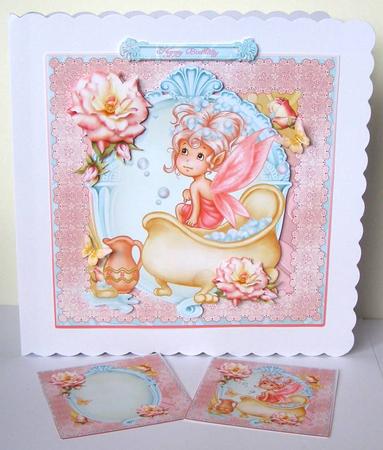 Bath Time for a Girl Card Kit - CUP608941_1641 | Craftsuprint