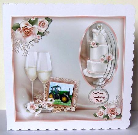 Green Tractor Wedding Card Mk - CUP622803_262 | Craftsuprint