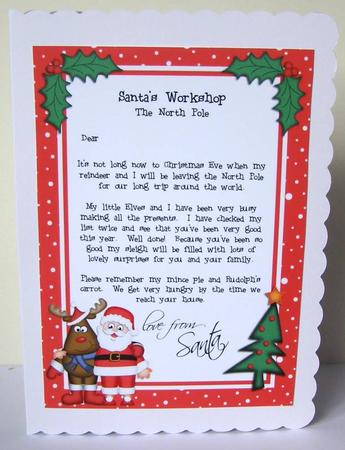 Christmas Santa & Rudolph A4 Child's Letter from Santa - CUP375488_359 ...