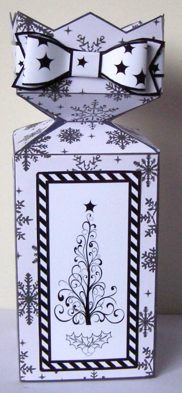Flat Bottom Cracker Box- Black & White Tree - CUP653736_173 | Craftsuprint