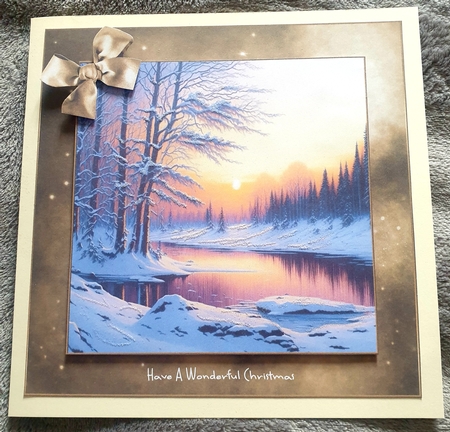 Christmas winter sunset scenes kit for 6x6 cards - Photo by Margaret Scott