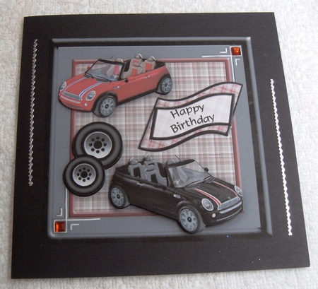 Red and Black Mini Car Square Topper - CUP410639_1416 | Craftsuprint