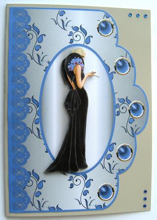 Scallop Edge Card Bases with Lace Trim in Purple and Blue - CUP207469 ...