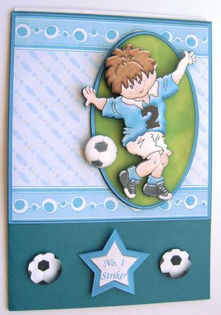 No. 1 Striker Blue Football Decoupage - CUP216907_68 | Craftsuprint