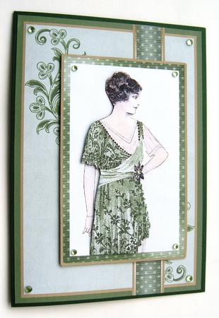 Portrait of a Lady in Green Ribbon Topper Card Front - CUP477348_38 ...