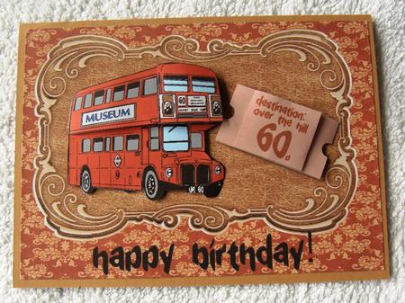 Red Bus 60th Birthday Card - CUP225646_994 | Craftsuprint