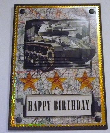Ww2 Birthday Tank Pyramid Card Front - CUP196515_1068 | Craftsuprint