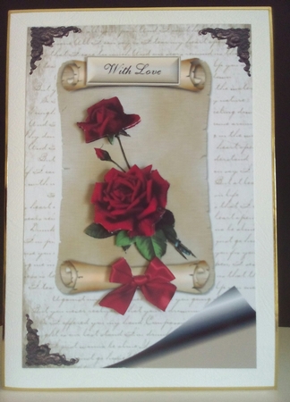Beautiful Red Rose on a Scroll with Script Paper - CUP54661_415 ...