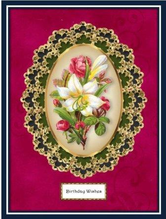 Pretty Flower Toppers in Cream Oval Frames - CUP228628_415 | Craftsuprint