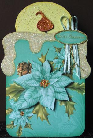 Candle Shape Card Christmas Poinsettia Blue 691 - CUP649478_2166 ...
