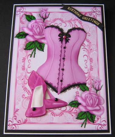 Beautiful Pink Basque with Shoes and Pink Roses A5 - CUP402189_415 ...