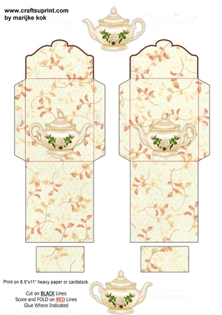 Fancy Tea Bag Envelopes - CUP653654_2049 | Craftsuprint