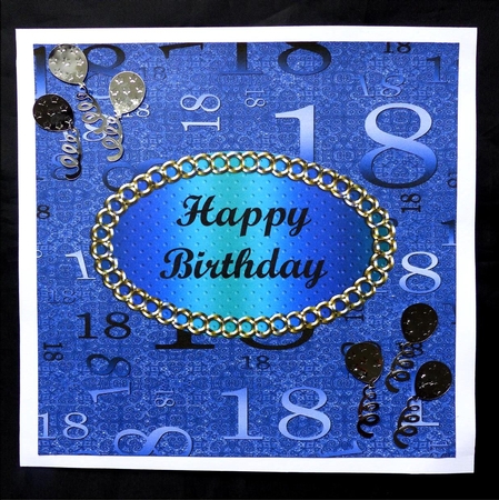Dark Blue Metallic 18th Birthday A4 Backing Paper - CUP315006_10 ...